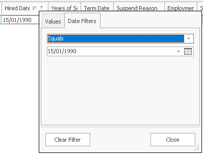 Using the Report Grid Filter builder